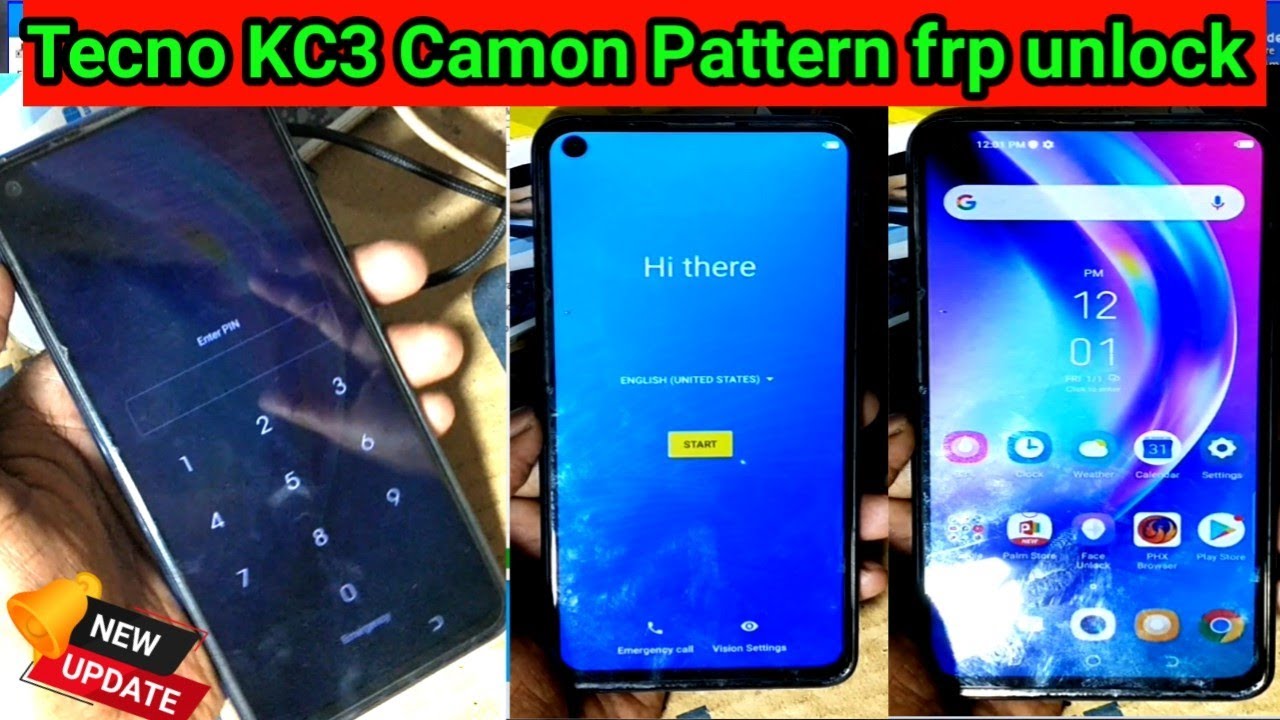 Tecno Camon 12 Air (KC3) Password Pattern pin frp Unlock Hard Reset ...