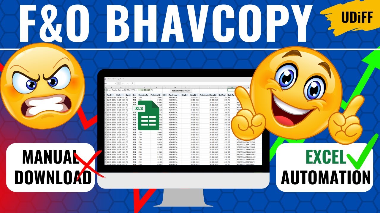 F&O Bhavcopy Automation for Any Date in Excel Future & Options EoD ...
