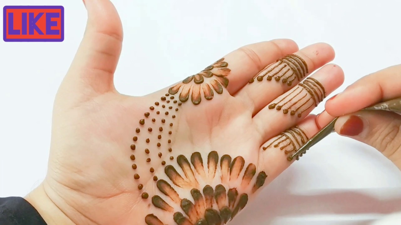 New cotton bud trick mehndi design | Dot mehndi design trick with ...