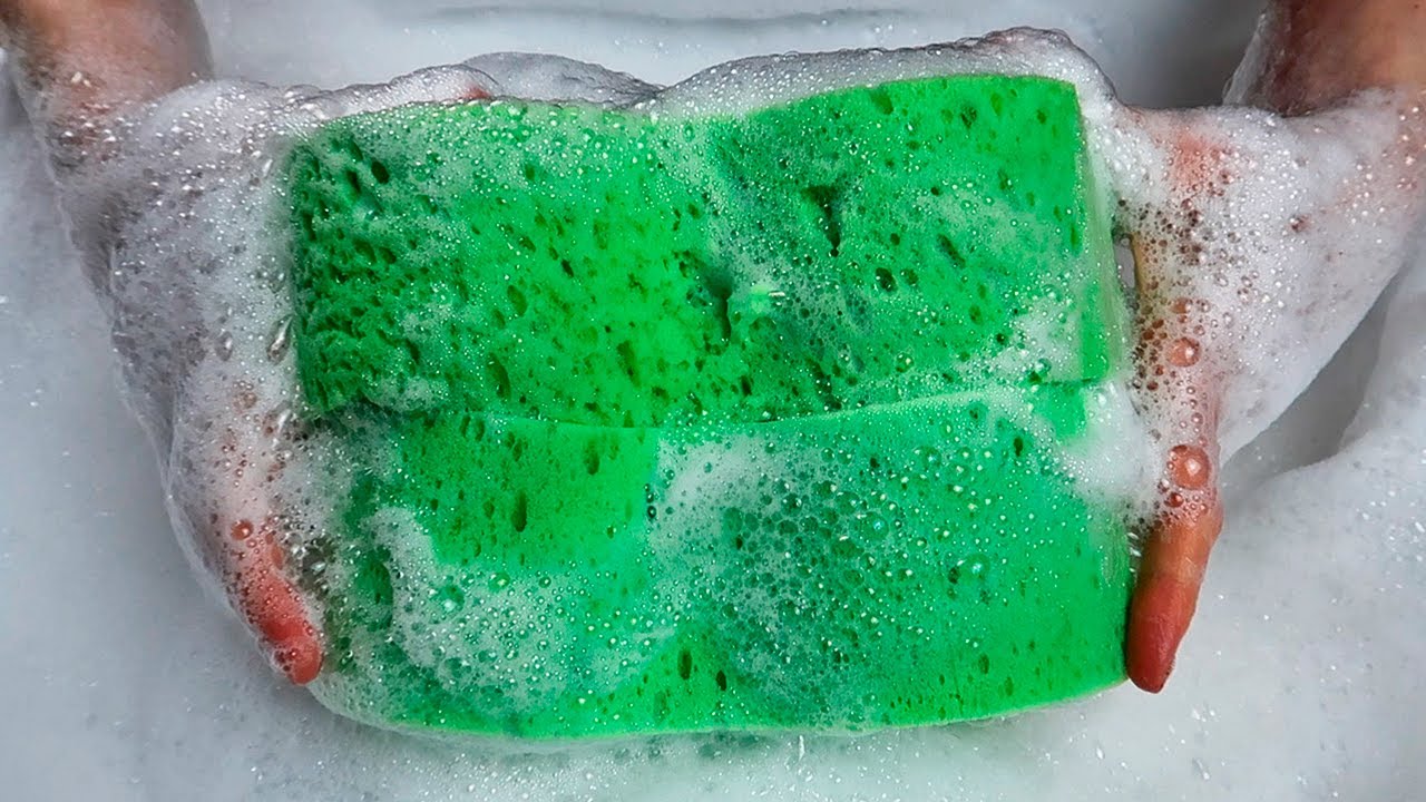 ASMR Stacked Squeezes w/ Shower Gel 🧽 ASMR Sponge Squeezing 🤦‍♀️ Fail ...