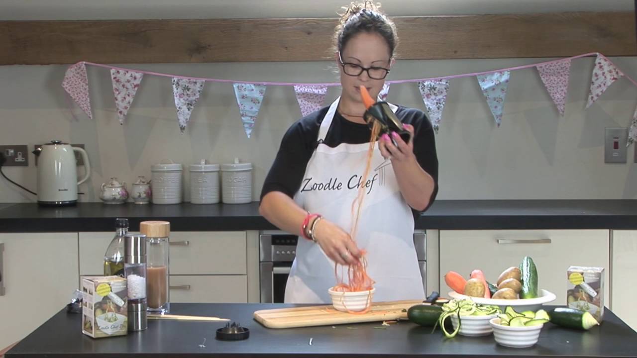 Zoodle Chef Pro & Zoodle Chef Mini Vegetable Spiralizer demo - YouTube