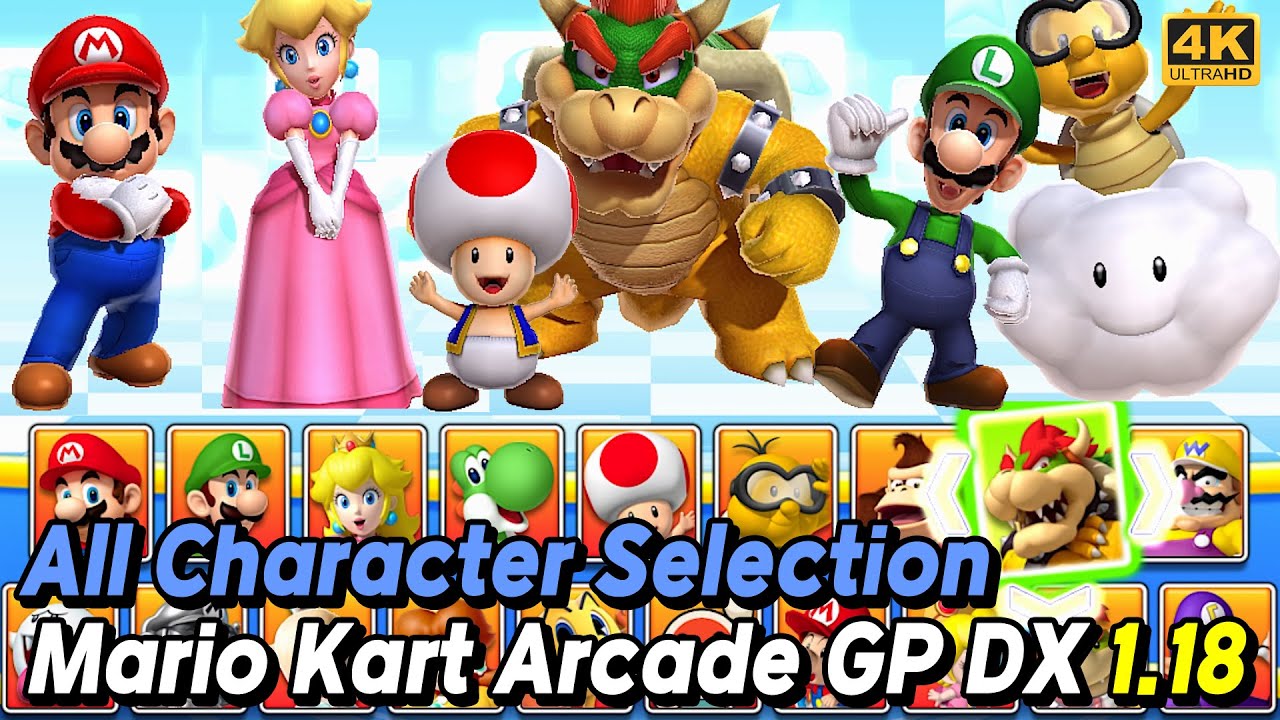 Mario Kart Arcade GP DX 1.18 All Character Selection - YouTube