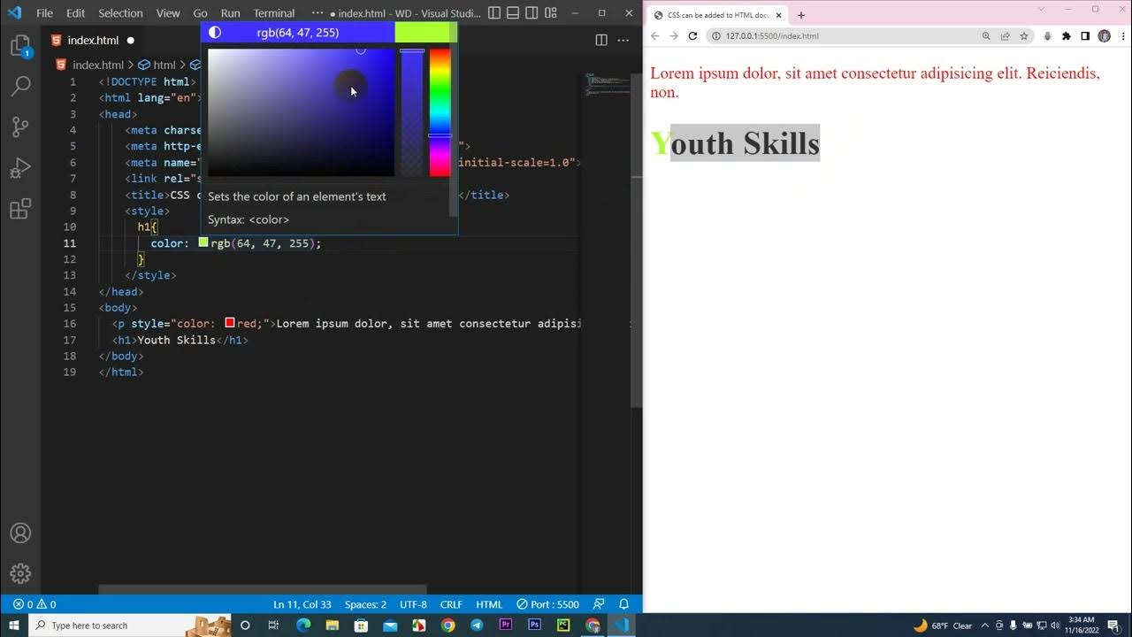 Inline CSS, Internal CSS, External CSS - YouTube