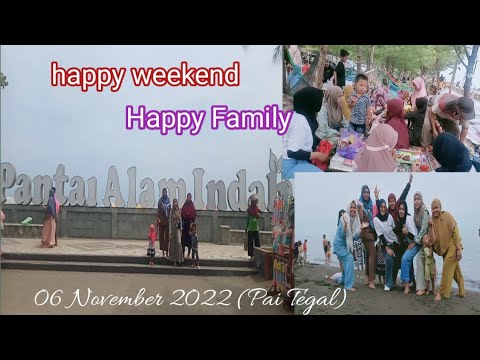 vlog irt Liburan keluarga ke wisata pantai alam indah (Pai Tegal) 06-11 ...