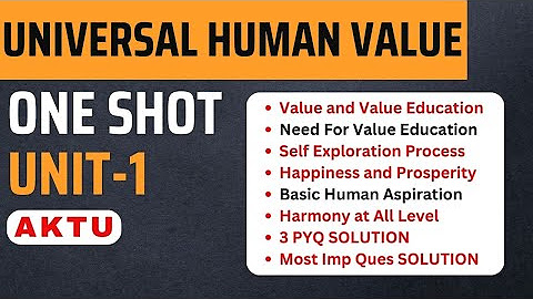 UHV btech 2nd Year | UHV One Shot Videos all Units with 3 PYQ Solution - YouTube