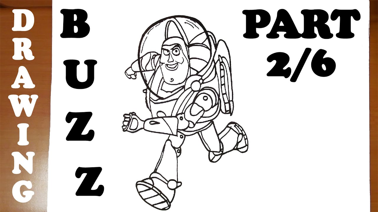 How to Draw Buzz Lightyear From Toy Story Step by Step Easy | PART 2/6 ...