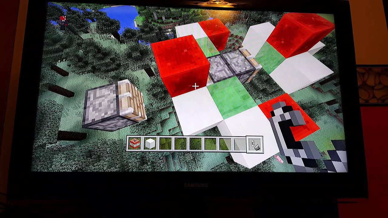 Minecraft Redstone creation flying tnt dropping machine. - YouTube
