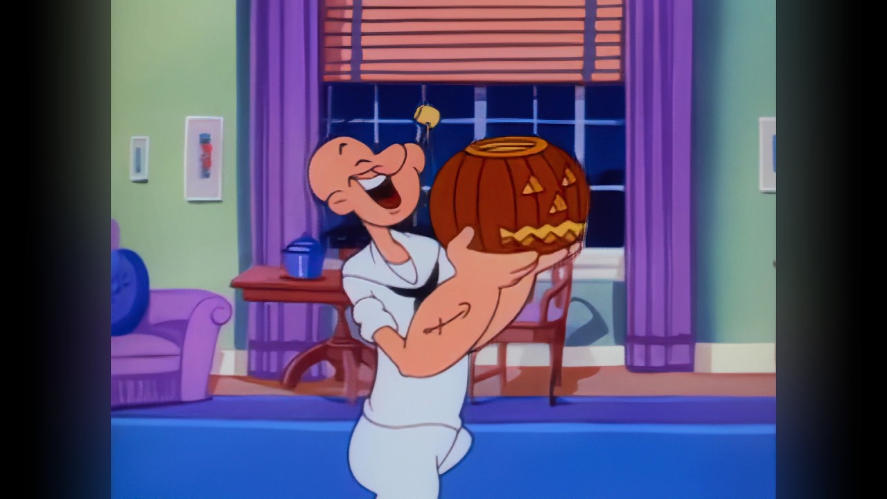 Popeye vs Bluto HALLOWEEN BATTLE! Fright to the Finish (1954) | Classic ...
