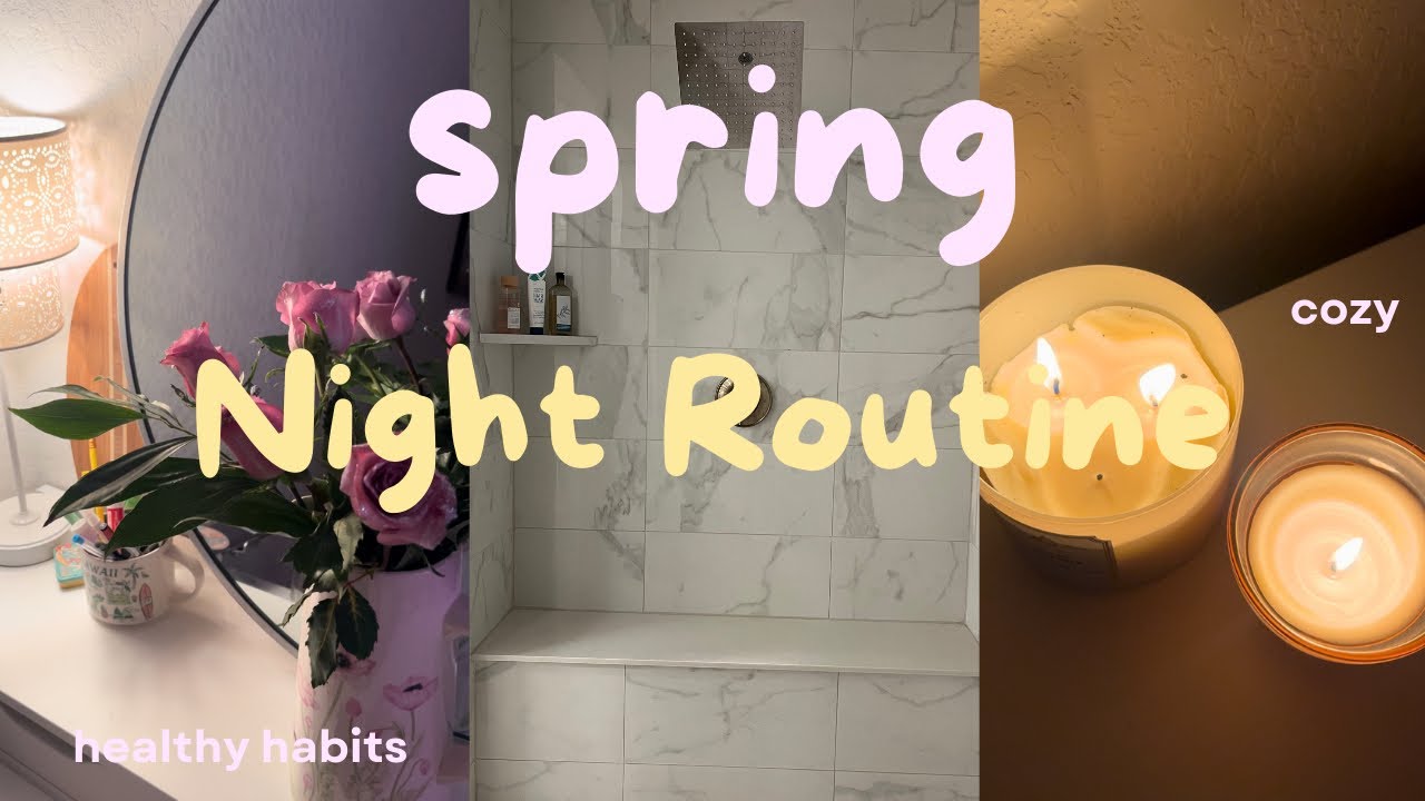 spring night routine 🌷🧸cozy, skincare, & journaling - YouTube
