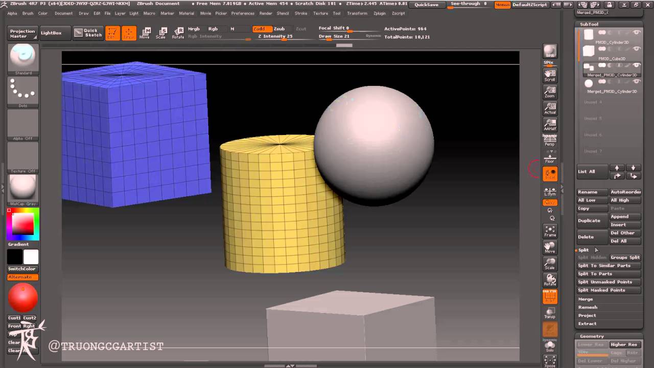 Zbrush: polygroup và cách xóa mesh - YouTube