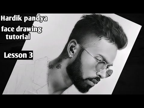 How to draw hardik pandya step by step drawing tutorial//Hardik pandya ...
