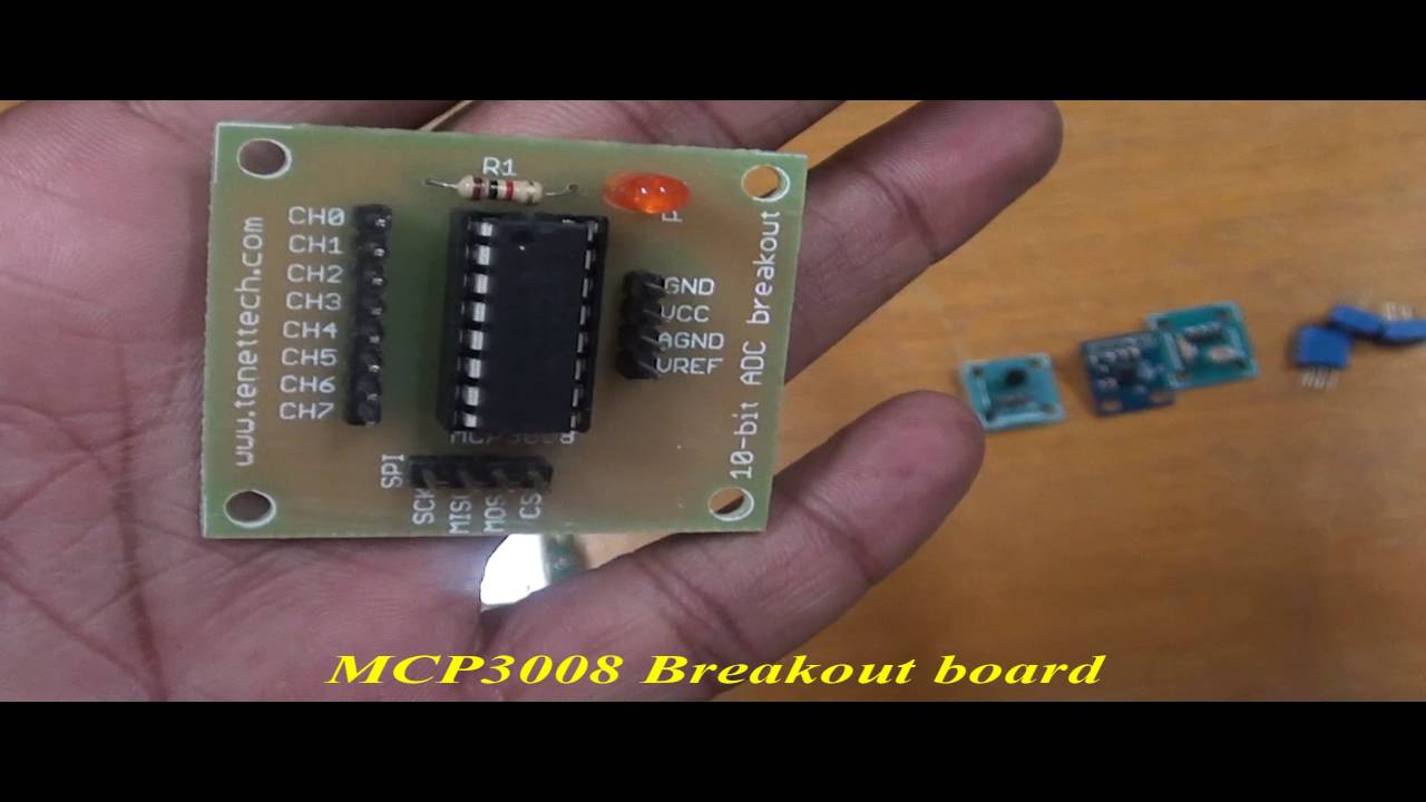 MCP3008 Breakout board - YouTube
