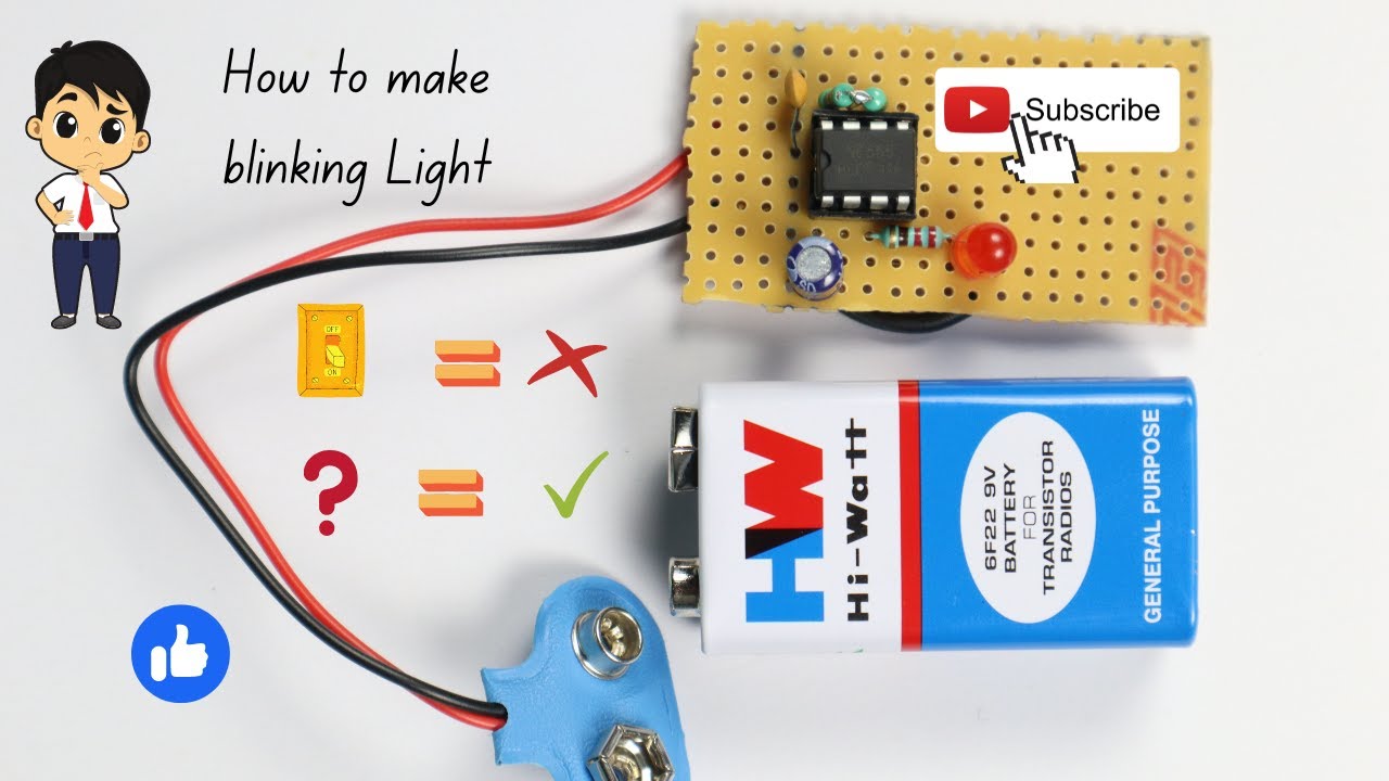 Learn How to Make a Blinkin' LED - Using a 555 Timer! - YouTube