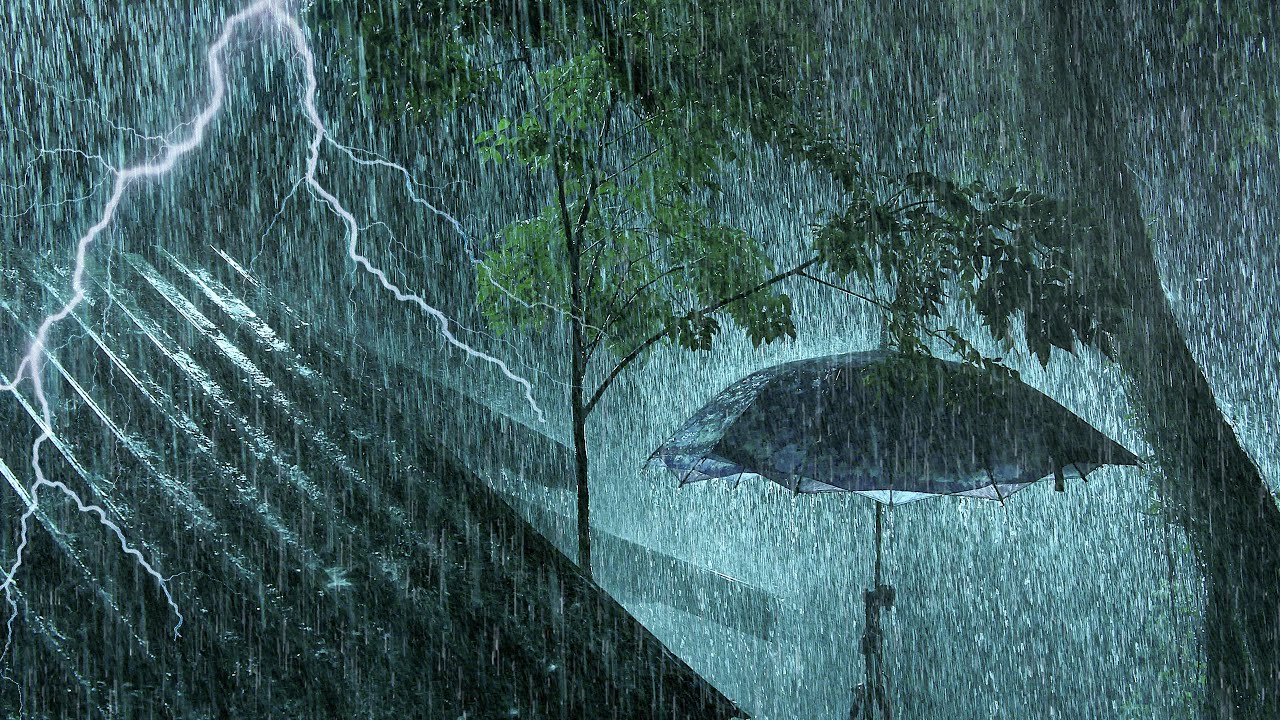 Rain Sounds for Sleeping | Tropical Hurricane, Heavy Rainstorm ...