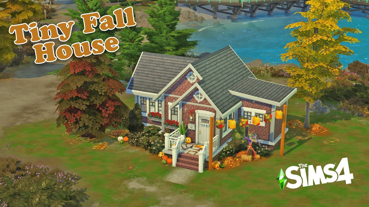 Tiny Fall House | speed build | The Sims 4 - YouTube