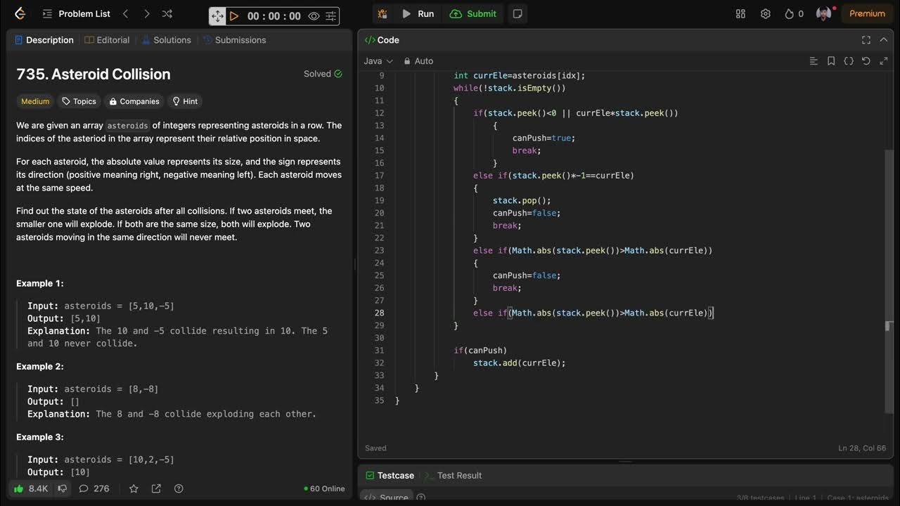 LeetCode 735 Asteroid Collision - YouTube