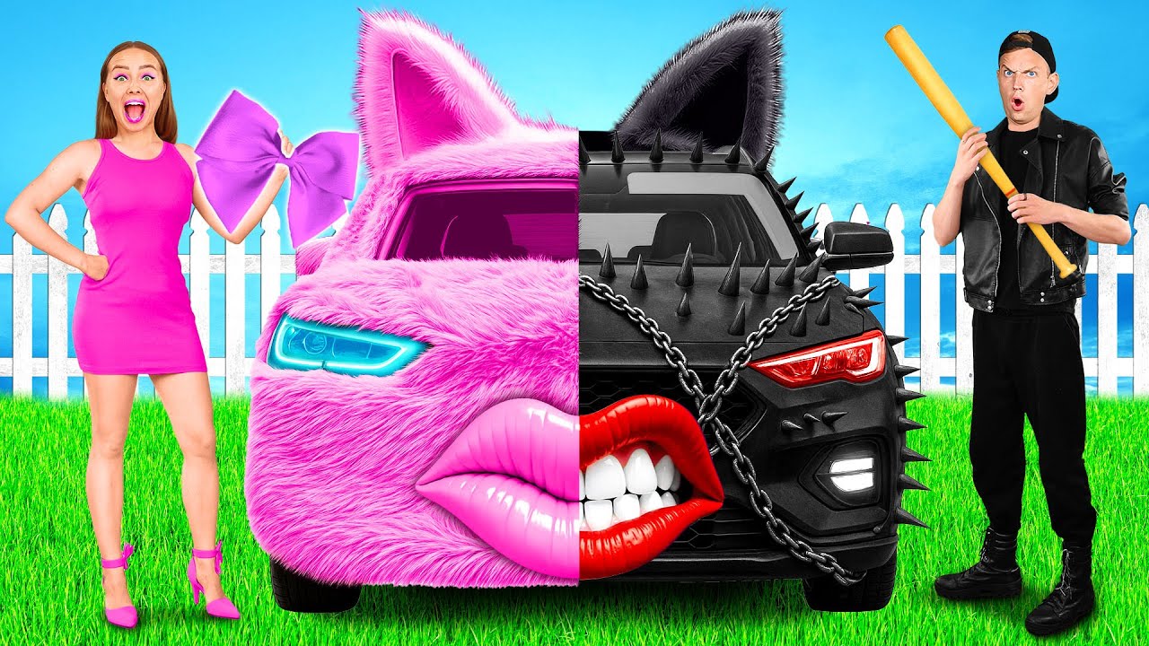 Mobil Merah Muda vs Mobil Hitam Tantangan | Situasi Lucu Funny Funny ...