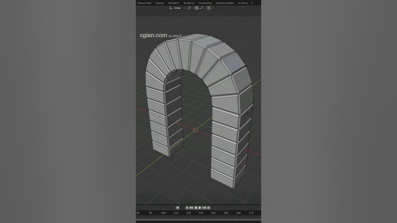 Blender timelapse How to make an arch 3D model #blender #3d #modeling #cgian - YouTube