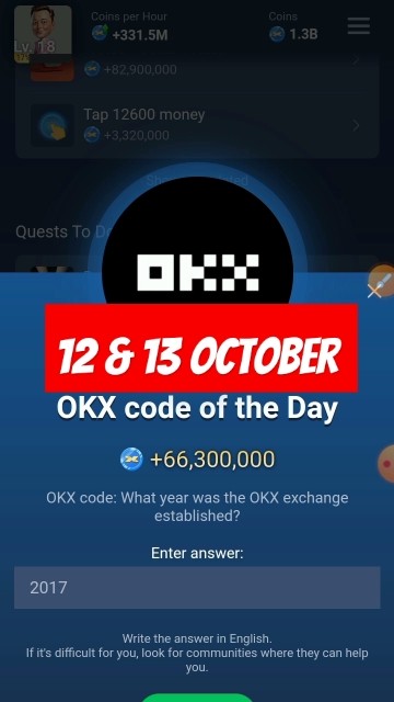 OKX Code Of The Day X Empire | Today 12 October okx code of the day x ...