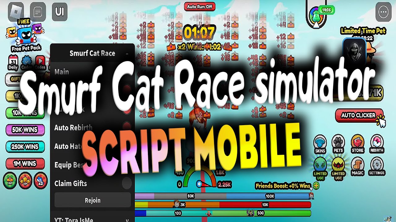 Smurf Cat Race simulator script mobile – (Auto Hatch, Wins Farm) - YouTube