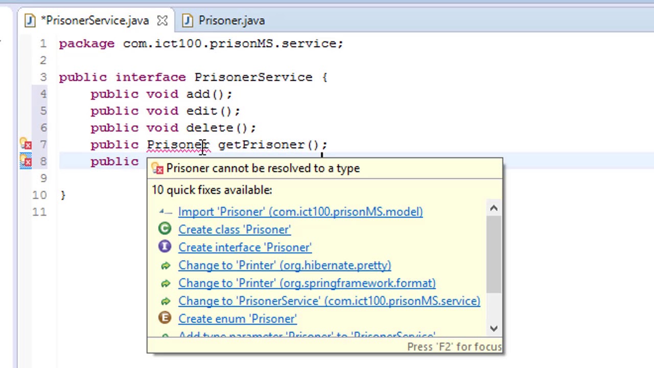 Java Spring Mvc Prison Management System Project Service 7 Youtube