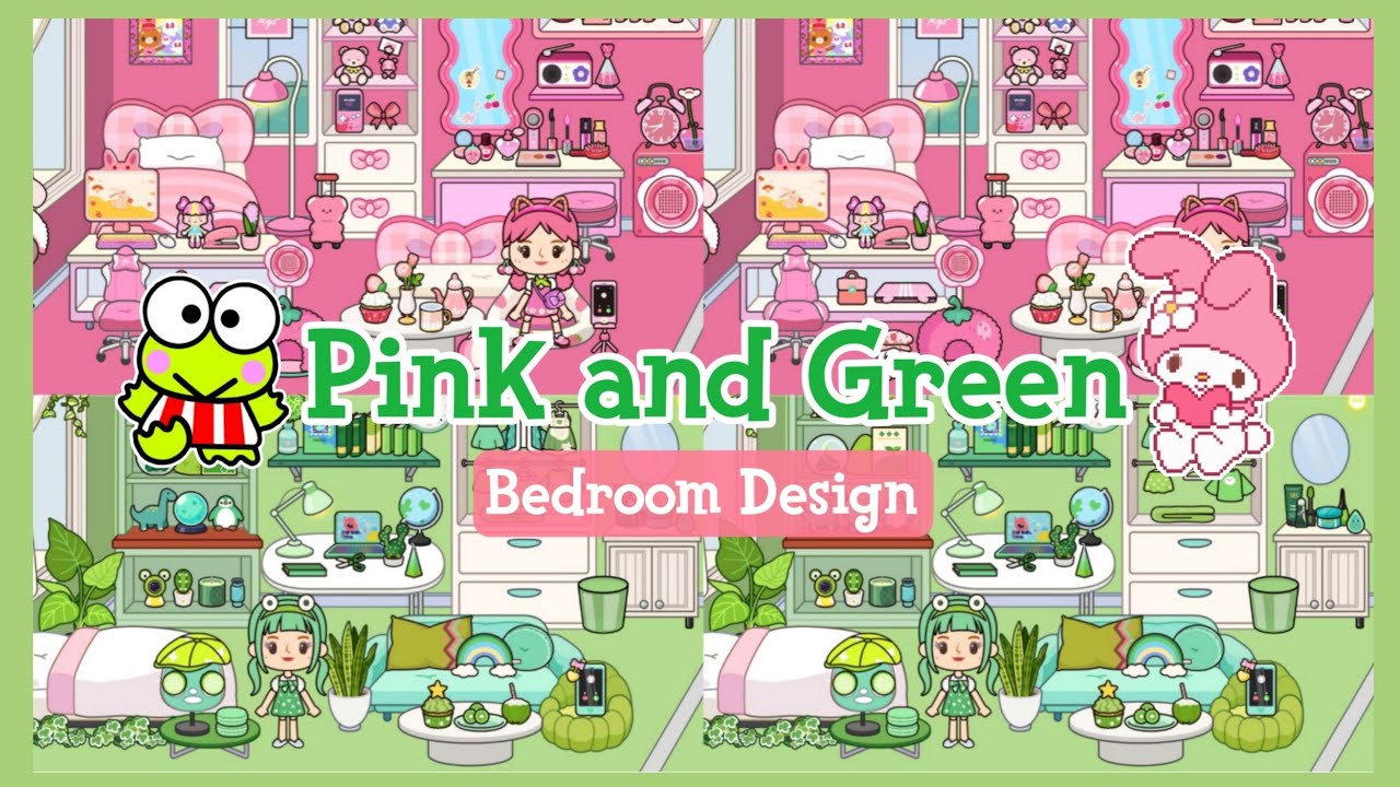 Miga World Pink and Green Bedroom Design 💗💚 | Miga Town | TocaBoca ...