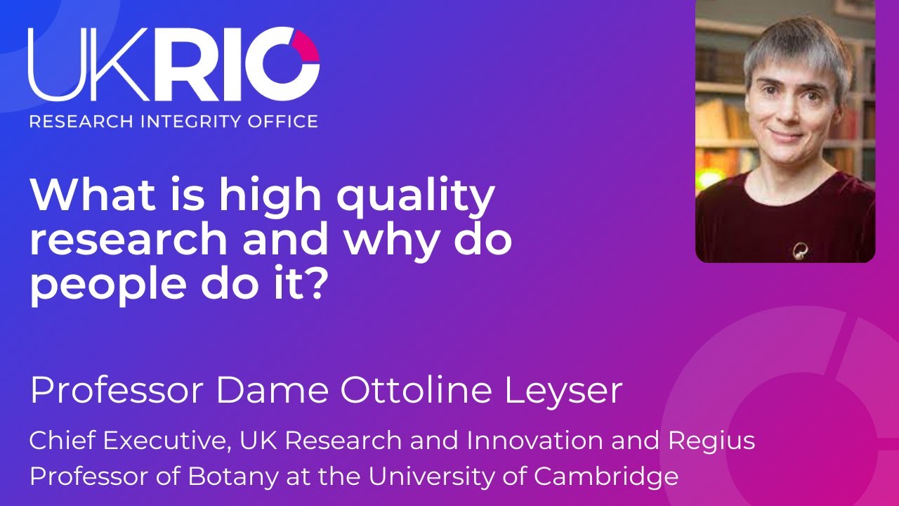 What is high quality research and why do people do it? - YouTube