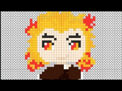 Dibujo de Rengoku en pixel art de kimetsu no yaiba. - YouTube