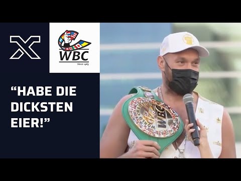 „Habe die dicksten Eier!“: Tyson Fury mit Proll-Auftritt vor dem Entscheidungskampf gegen Wilder
