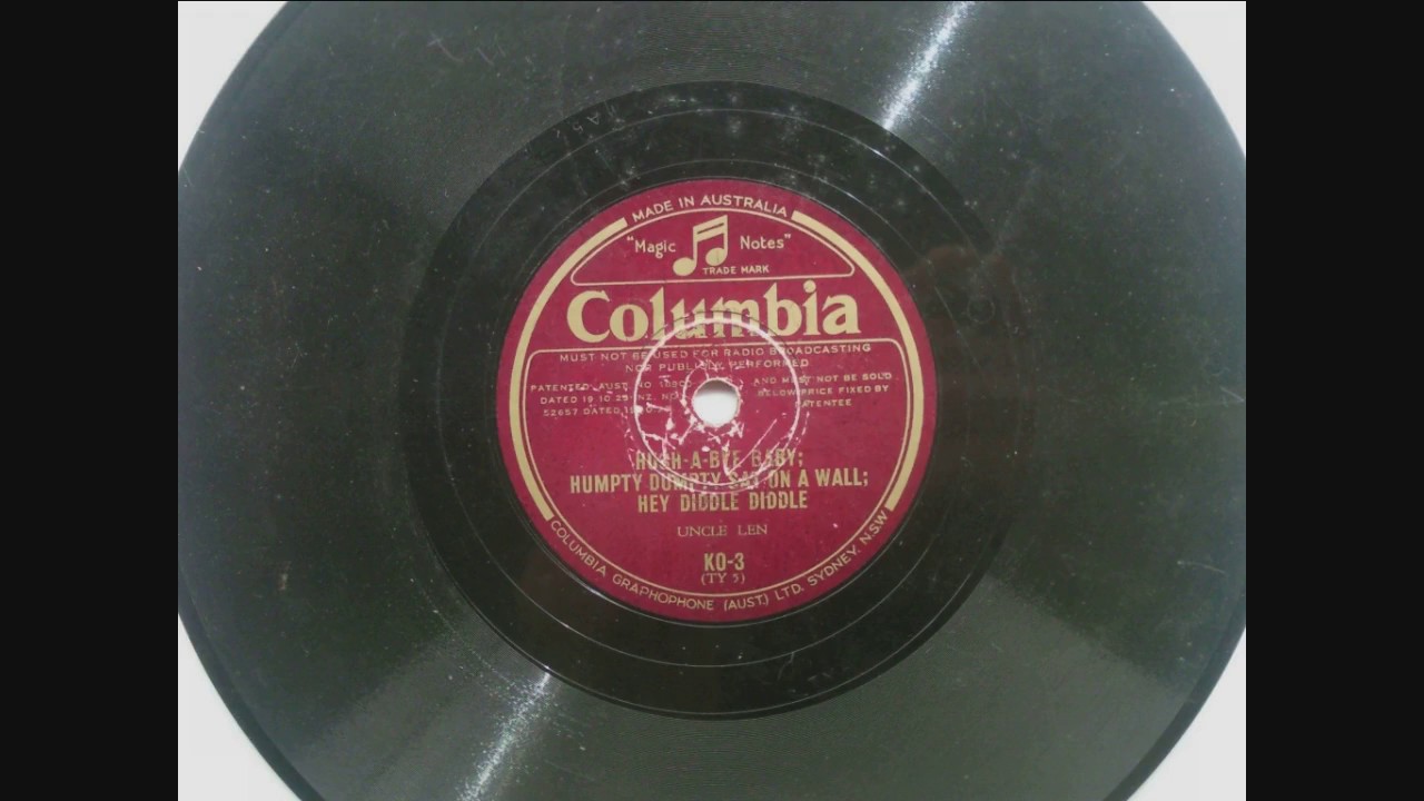 Uncle Len - Hush A Bye Baby; Humpty Dumpty Sat On A Wall; Hey Diddle ...