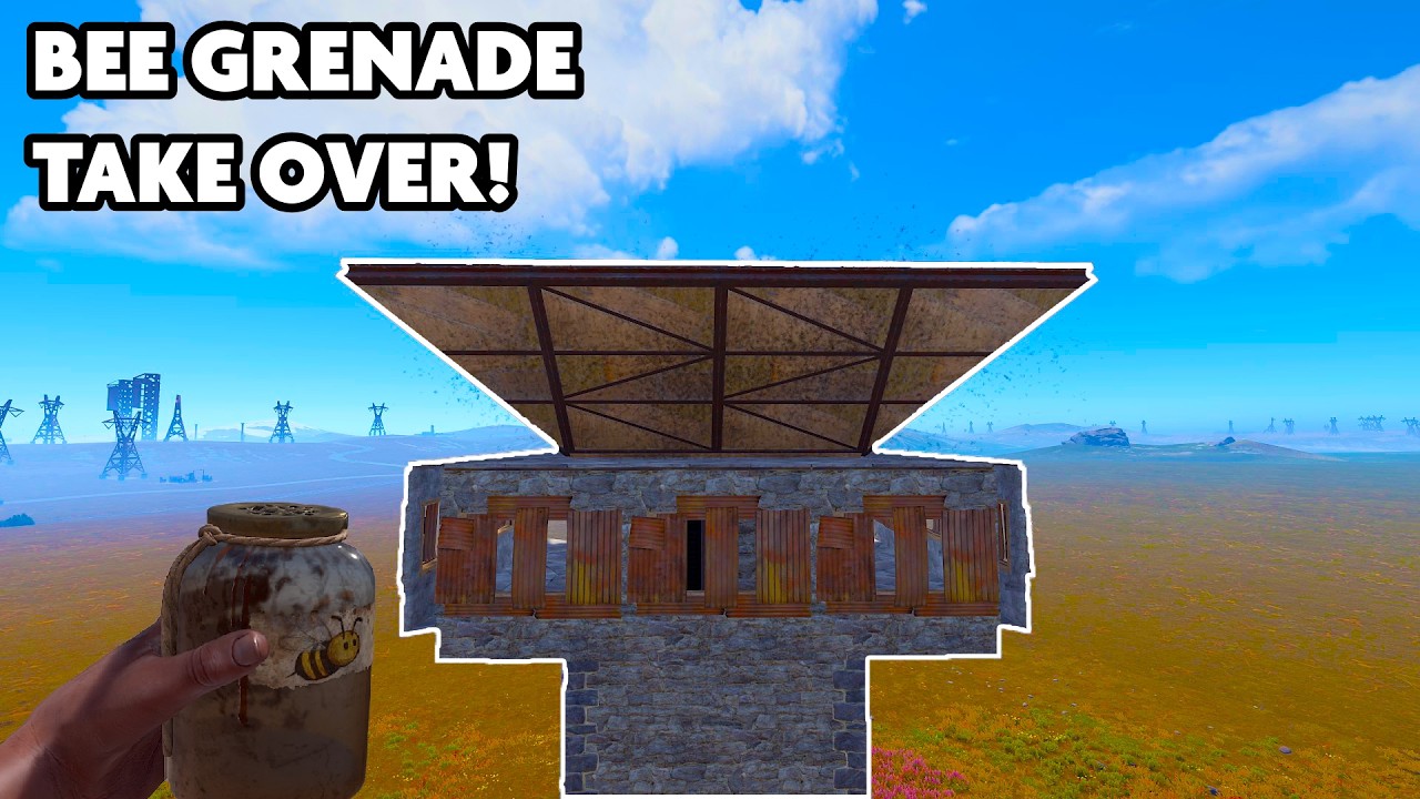 We Zerged Official Rust With 1000 Bee Grenades...(Server Crashed) - YouTube