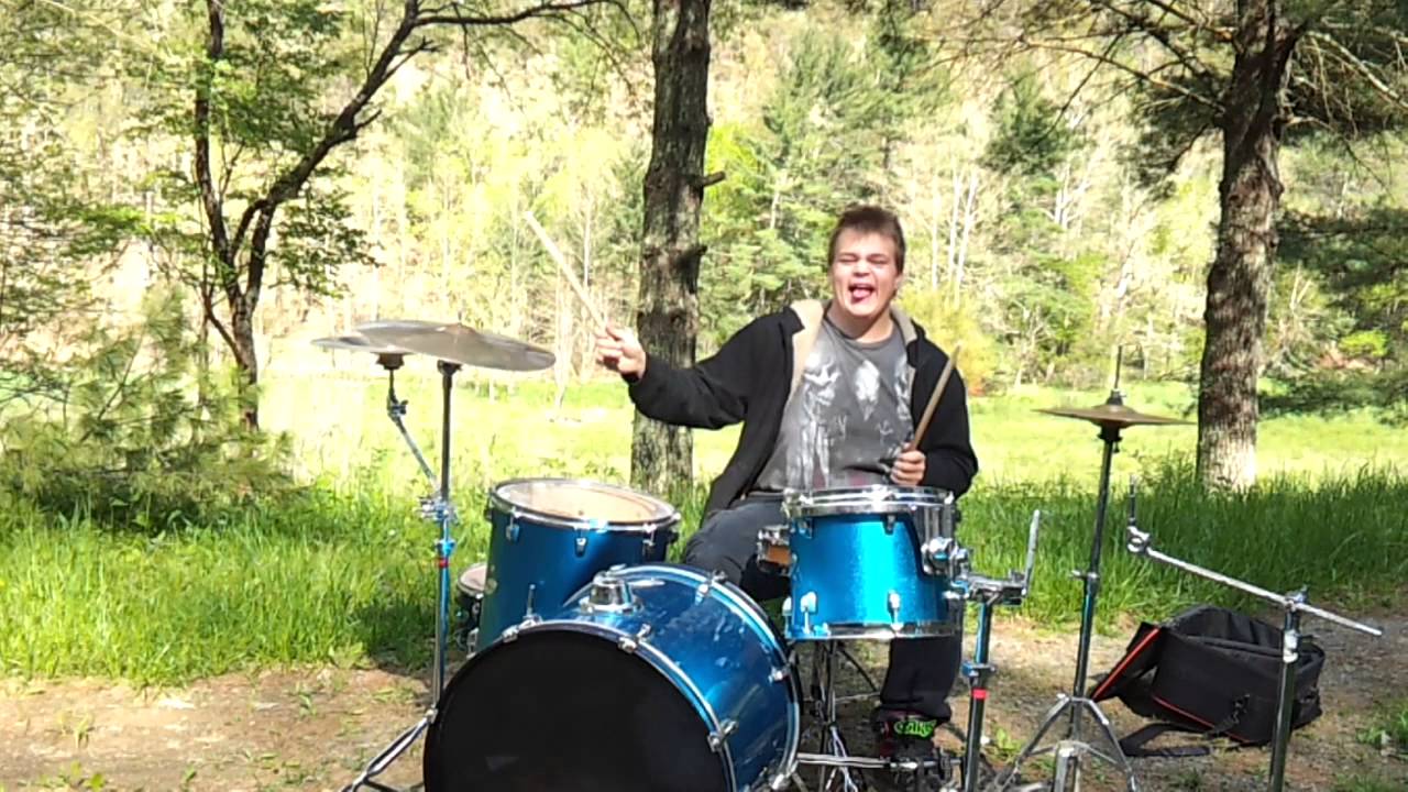 Playing drums outside - YouTube
