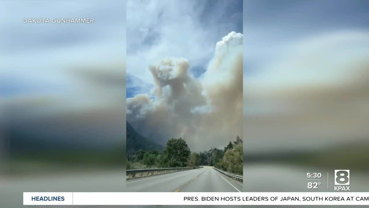 Crews battling wildfire near Paradise in Sanders County - YouTube