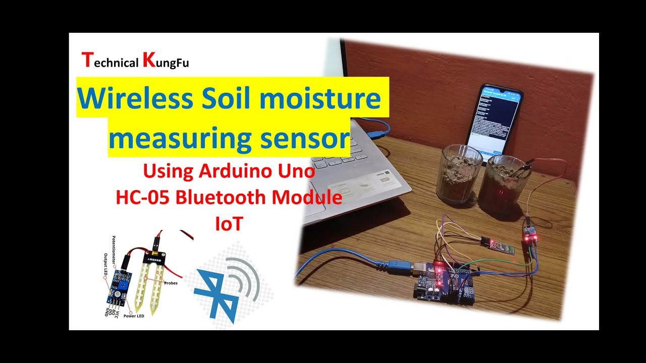 Wireless soil moisture monitoring using smartphone- #HC05 bluetooth ...