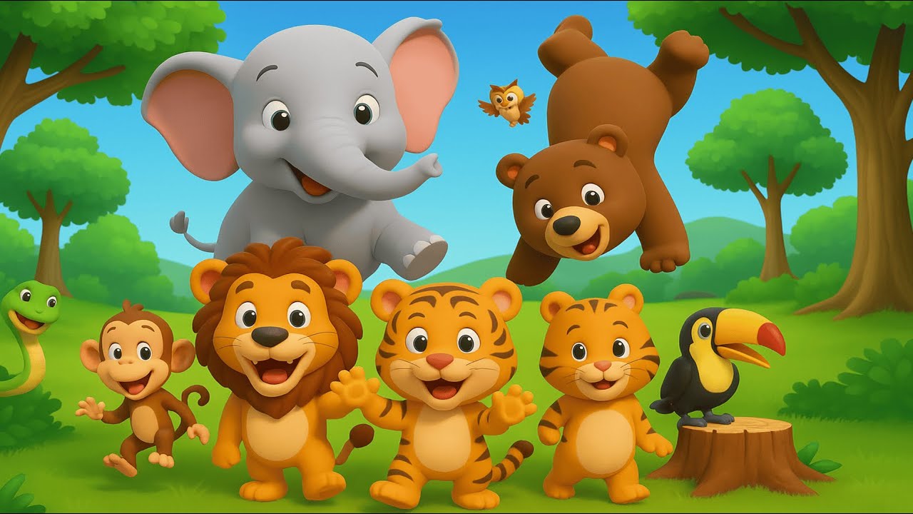 🤪Crazy Animal Show 🐘🦁🐵- Songs and cartoons for children from | BLU BLU ...