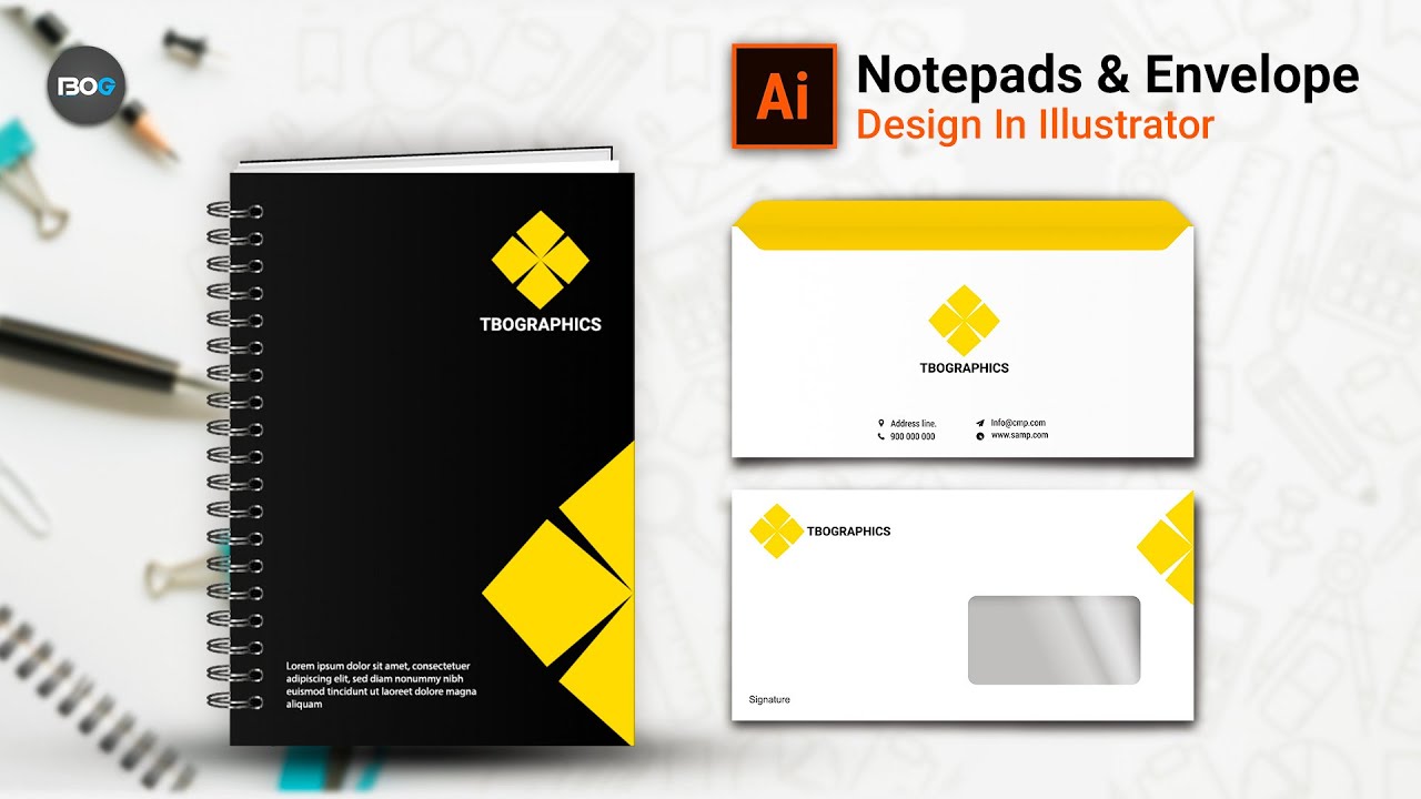 How to Design Notepad & Envelope in Adobe Illustrator |Adobe ...