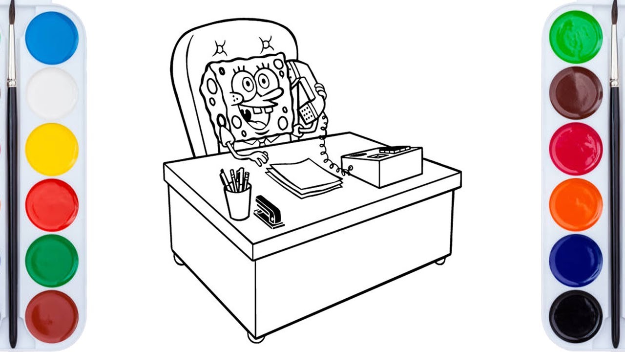 How to draw and color Spongebob Squarepants Coloring Pages For Kids ...