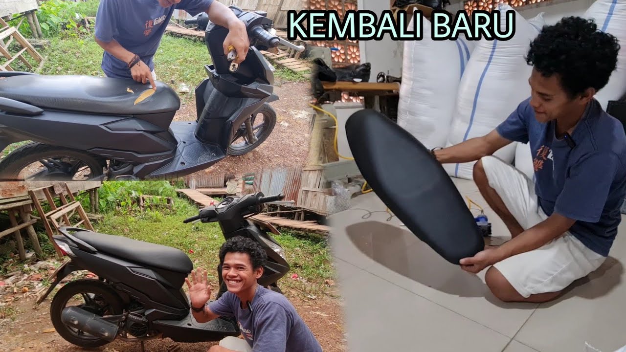 GANTI JOK MOTOR PAKAI KAIN MBTECH BLACK - MOTOR MAKIN ELEGAN - YouTube