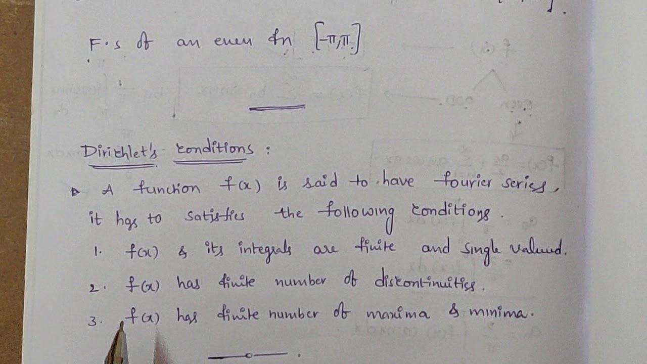 Dirichlet's conditions - YouTube