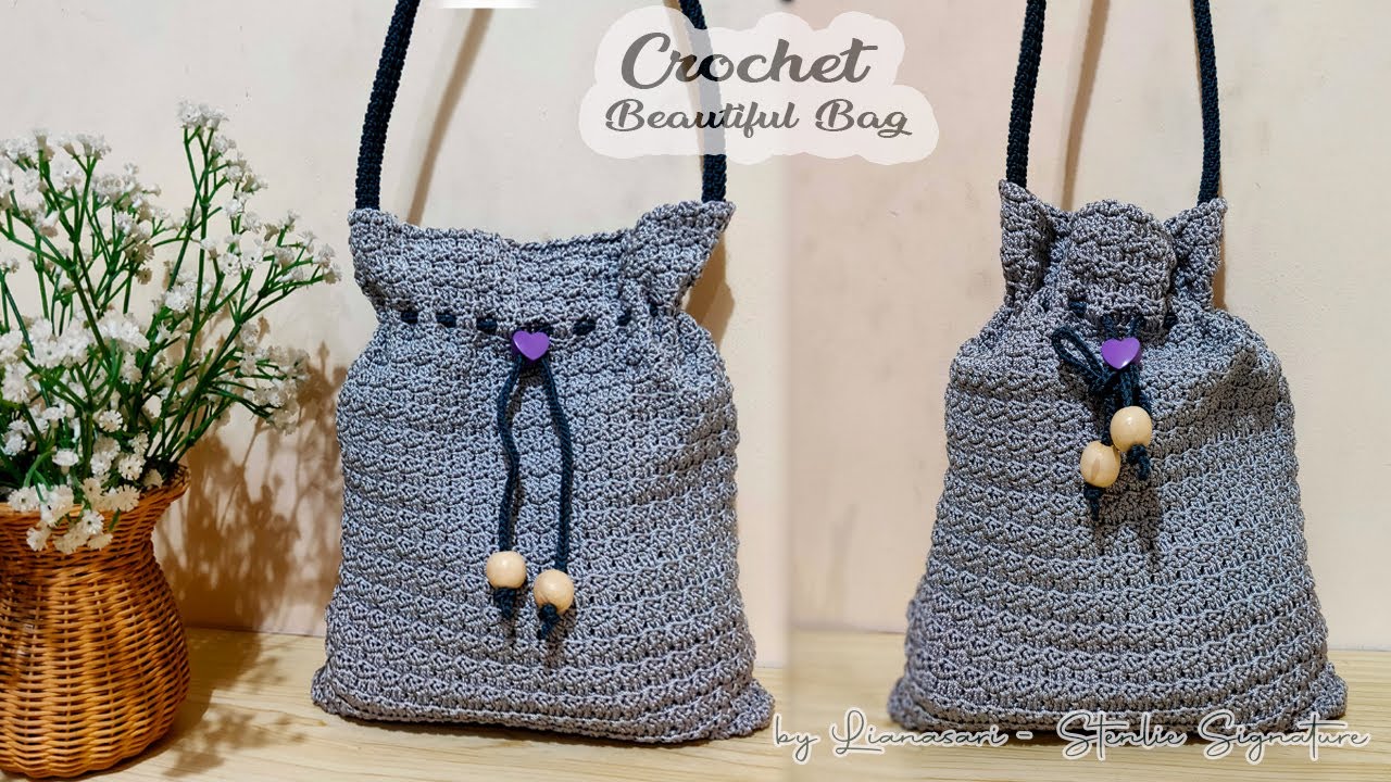 Tutorial Tas Rajut Serut Cantik Mudah untuk Pemula - YouTube