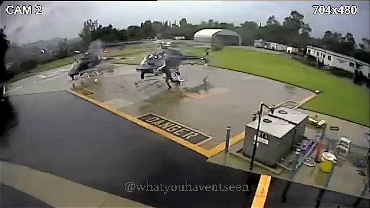 Two Police Helicopters Destroyed In Catastrophic Rotor Collision - YouTube