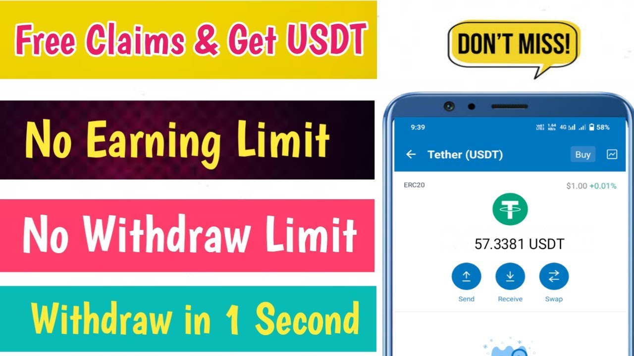 Just claim and earn free usdt,free usd earning site,usd mining,usd ...