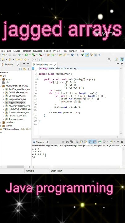 Sum Of Jagged Arrays Inmatrixinterview2024javaprogrammingcodingarraysmultidimentional