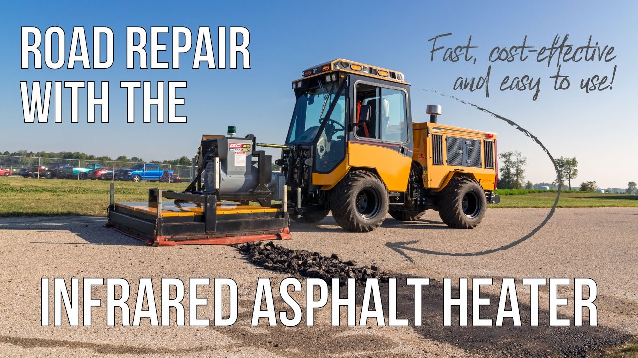 Road Repair with the Trackless Infrared Asphalt Heater - YouTube