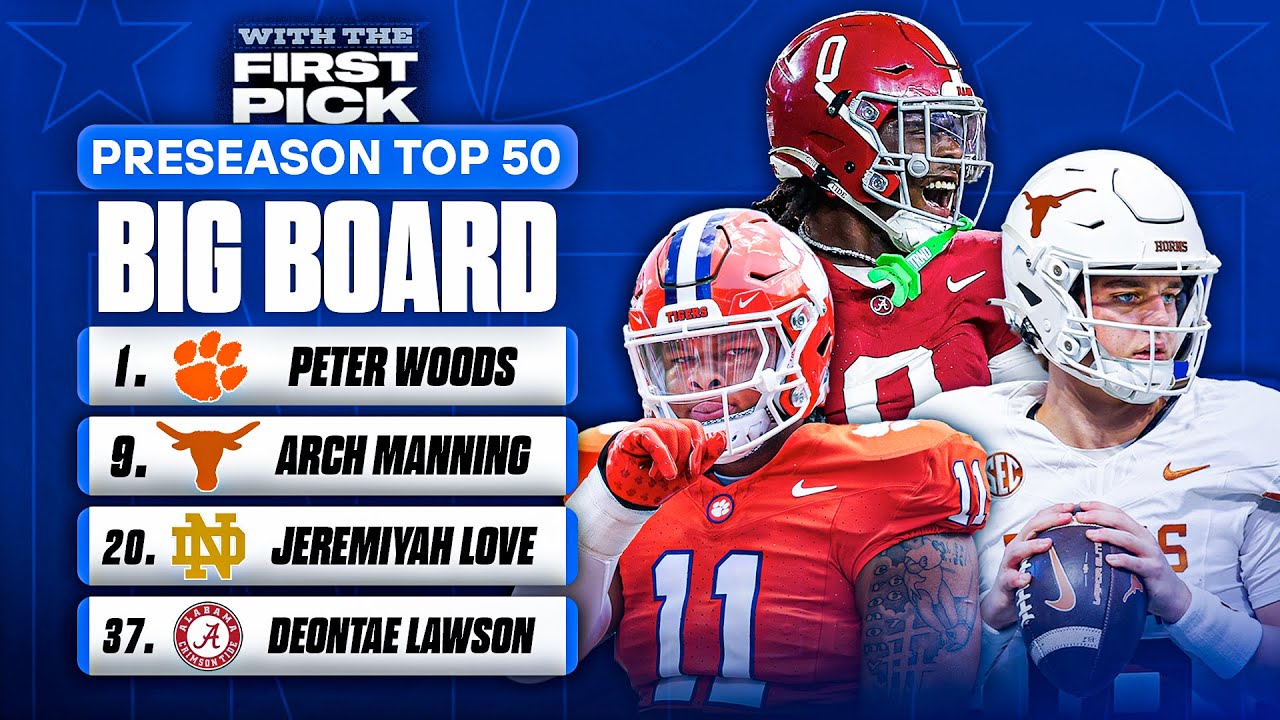 Unveiling the 2026 NFL Draft Preseason BIG BOARD! | Who are the Top 50 ...