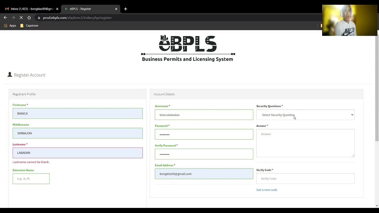 How to Create New Account eBPLS Business Permits and Licensing System ...