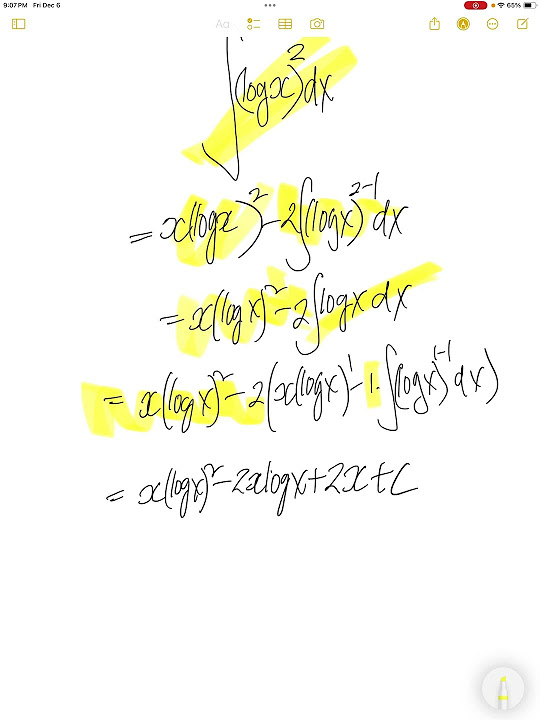 integral (log(x))^2 dx - YouTube