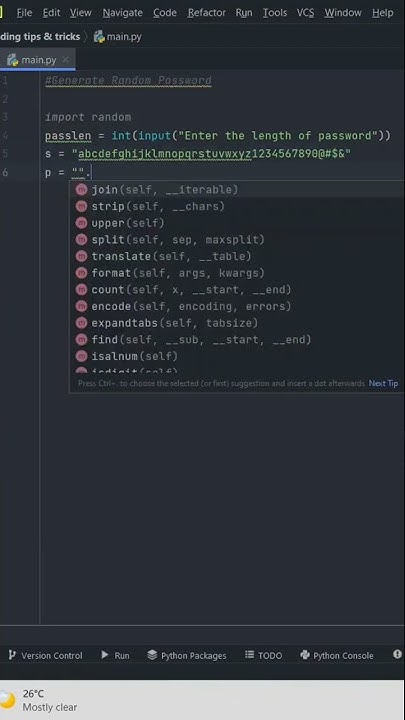 Generate random password Python#codewithharry#python#programming#shorts - YouTube