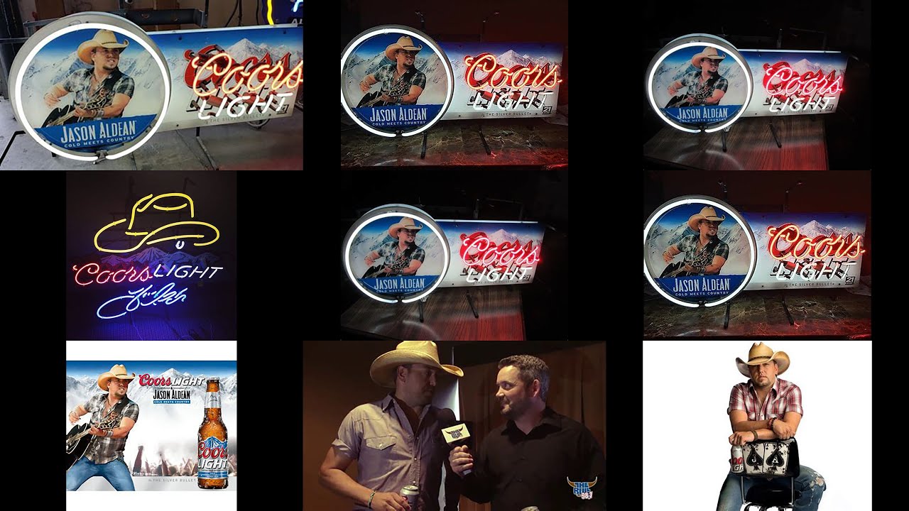 Jason aldean coors light neon sign for sale - YouTube