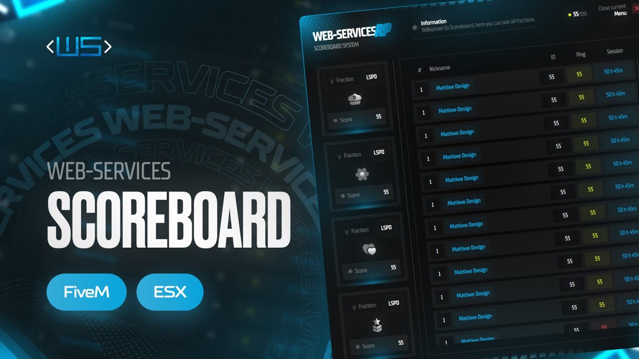 [FiveM/ESX] Scoreboard Playerlist - ws_scoreboard-v2 - YouTube